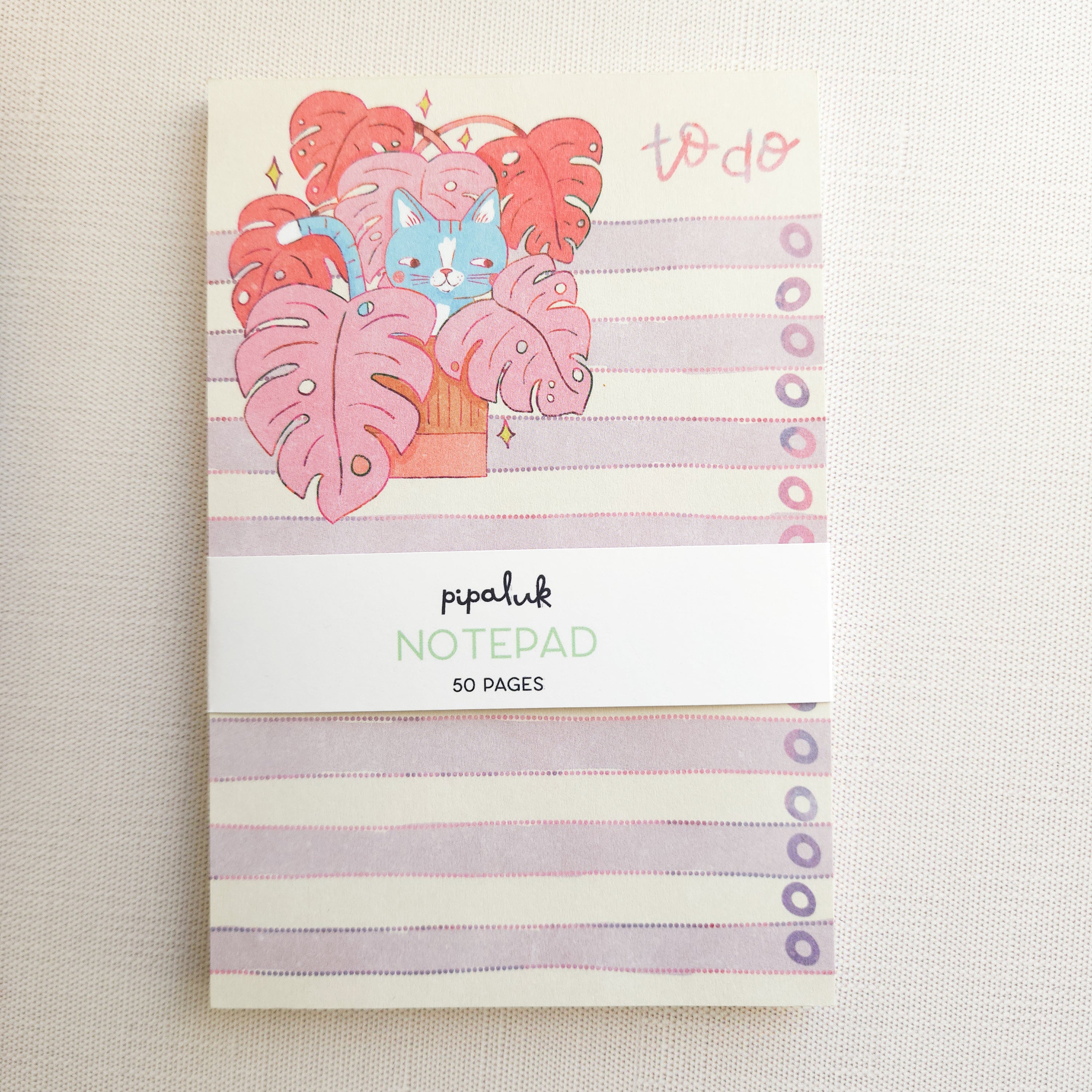 cat in monstera notepad – Pipaluk